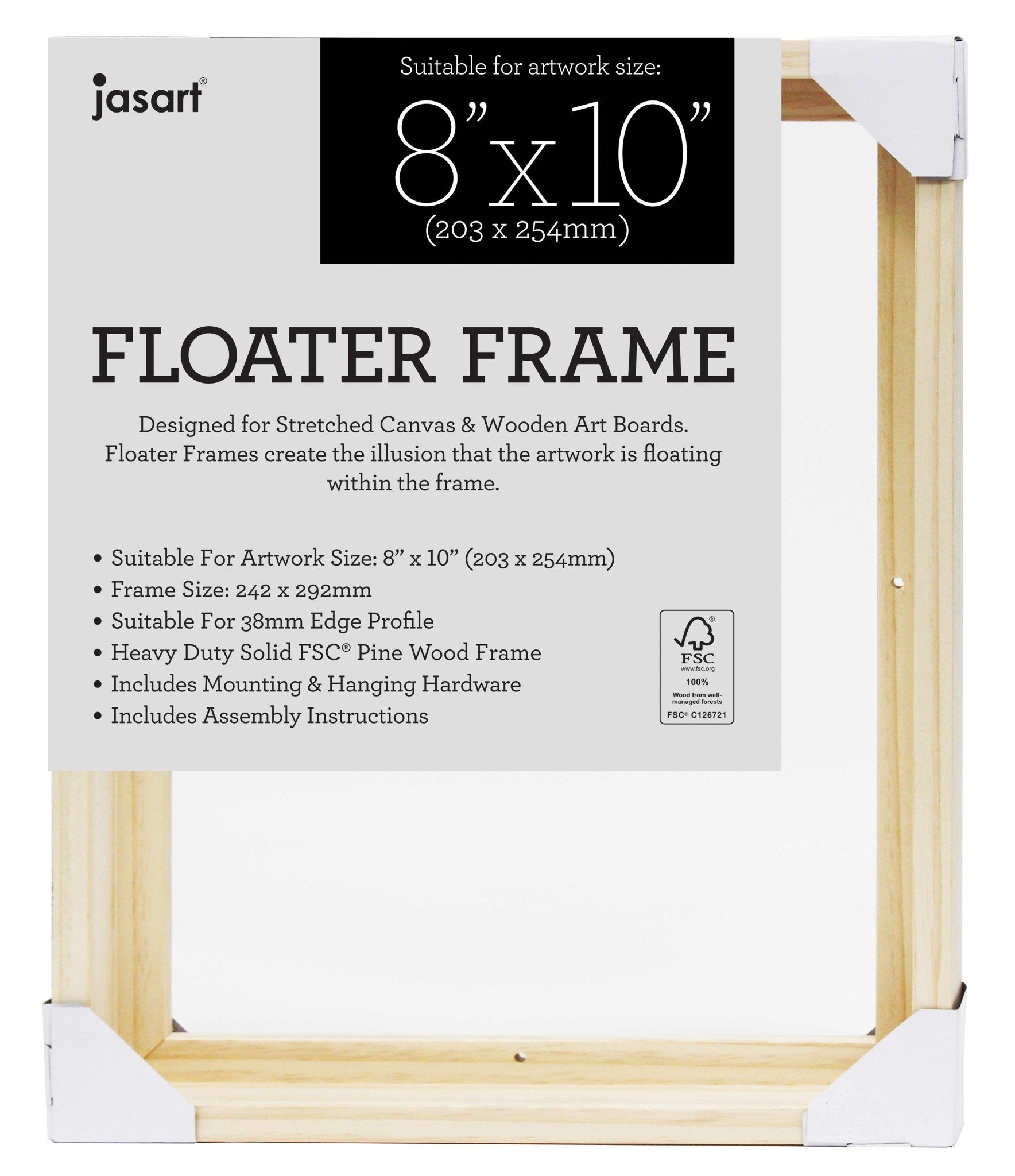 Jasart Floater Frame Thick Edge 8 x 10" Natural – theartshop.com.au