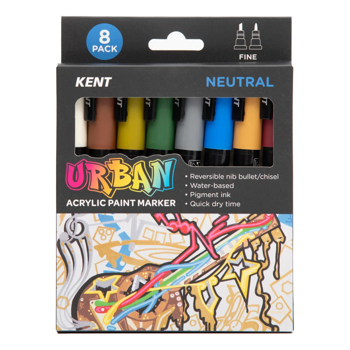 Kent Urban Paint Marker 3mm Nib Neutral 8 Pack – theartshop.com.au
