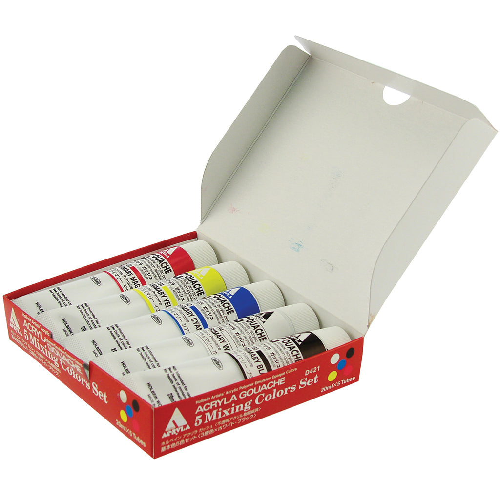 Holbein Acryla Gouache Primary Set 5 D421 – theartshop.com.au