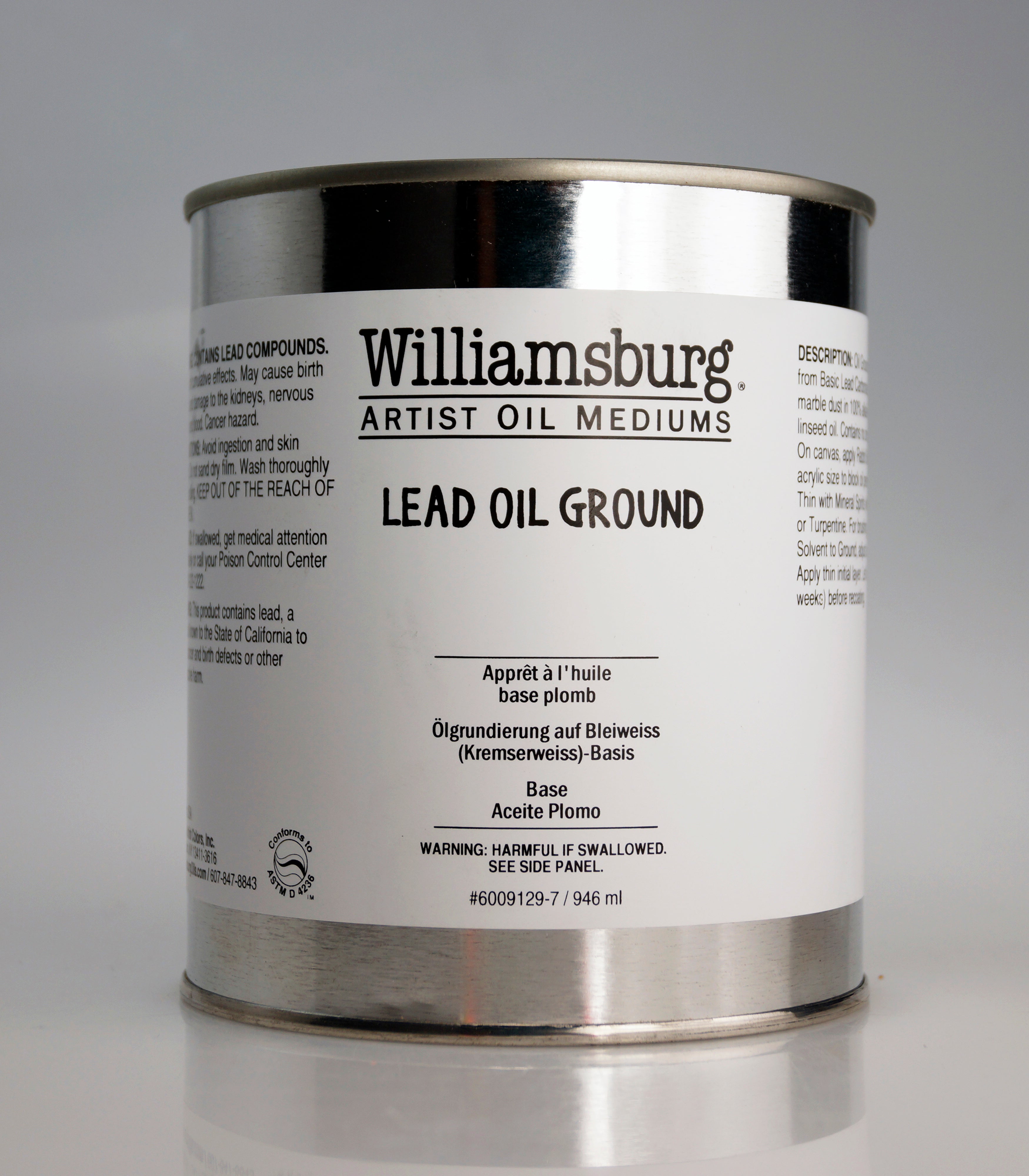 Williamsburg Lead Oil Ground 946ml – theartshop.com.au