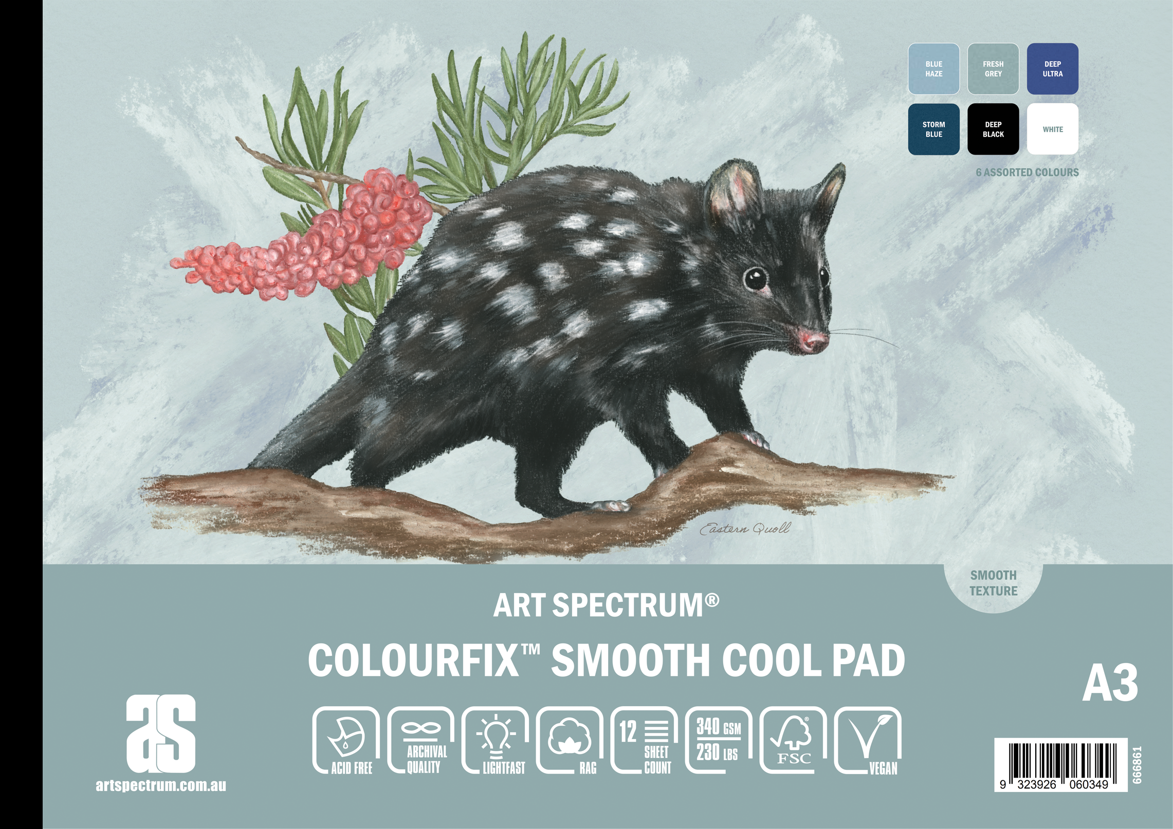 Art Spectrum Colourfix Smooth Pad A3 Cool 12 Sheets – theartshop.com.au