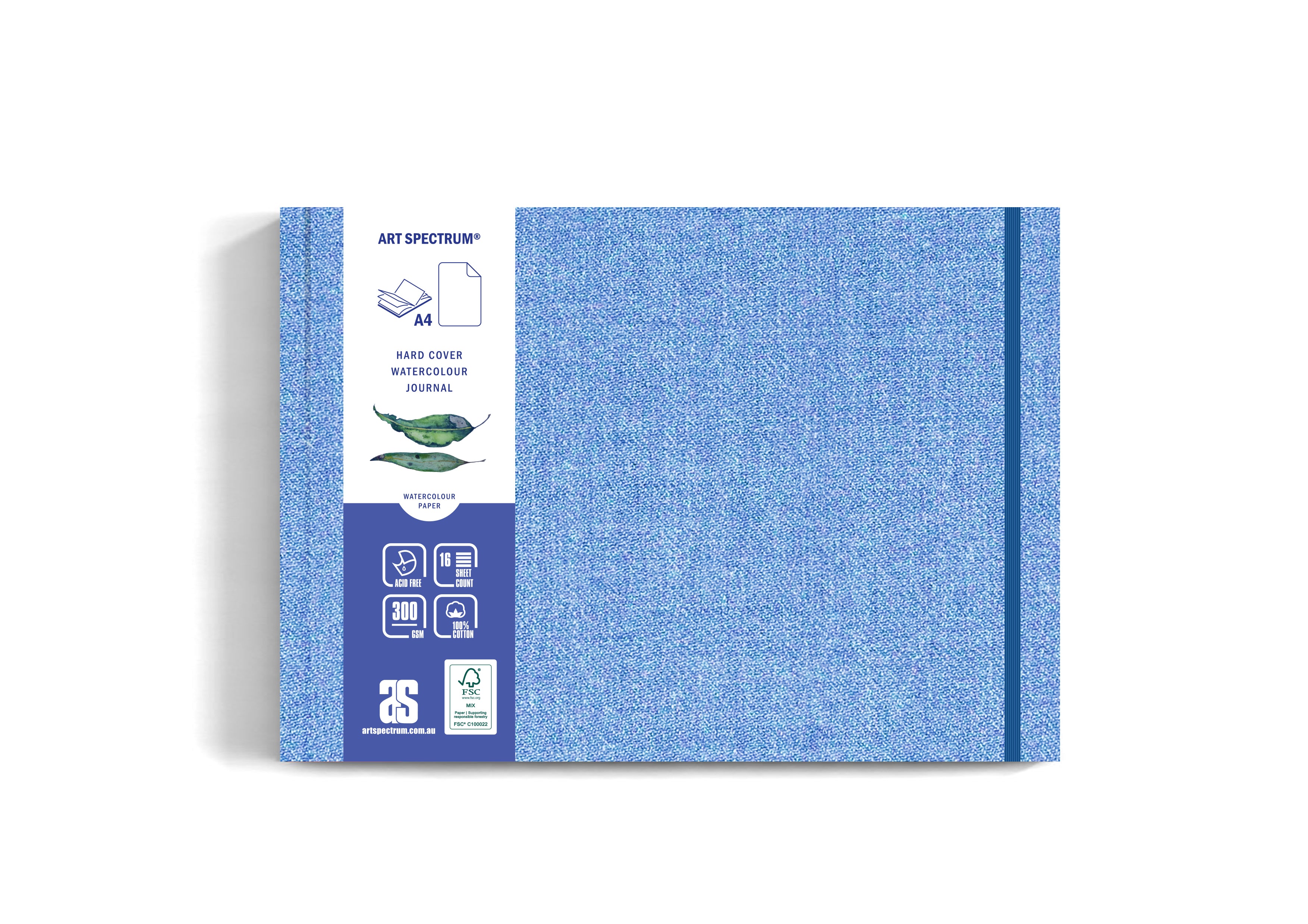 AS Watercolour Hard Cover Journal Blue Linen A5 – theartshop.com.au