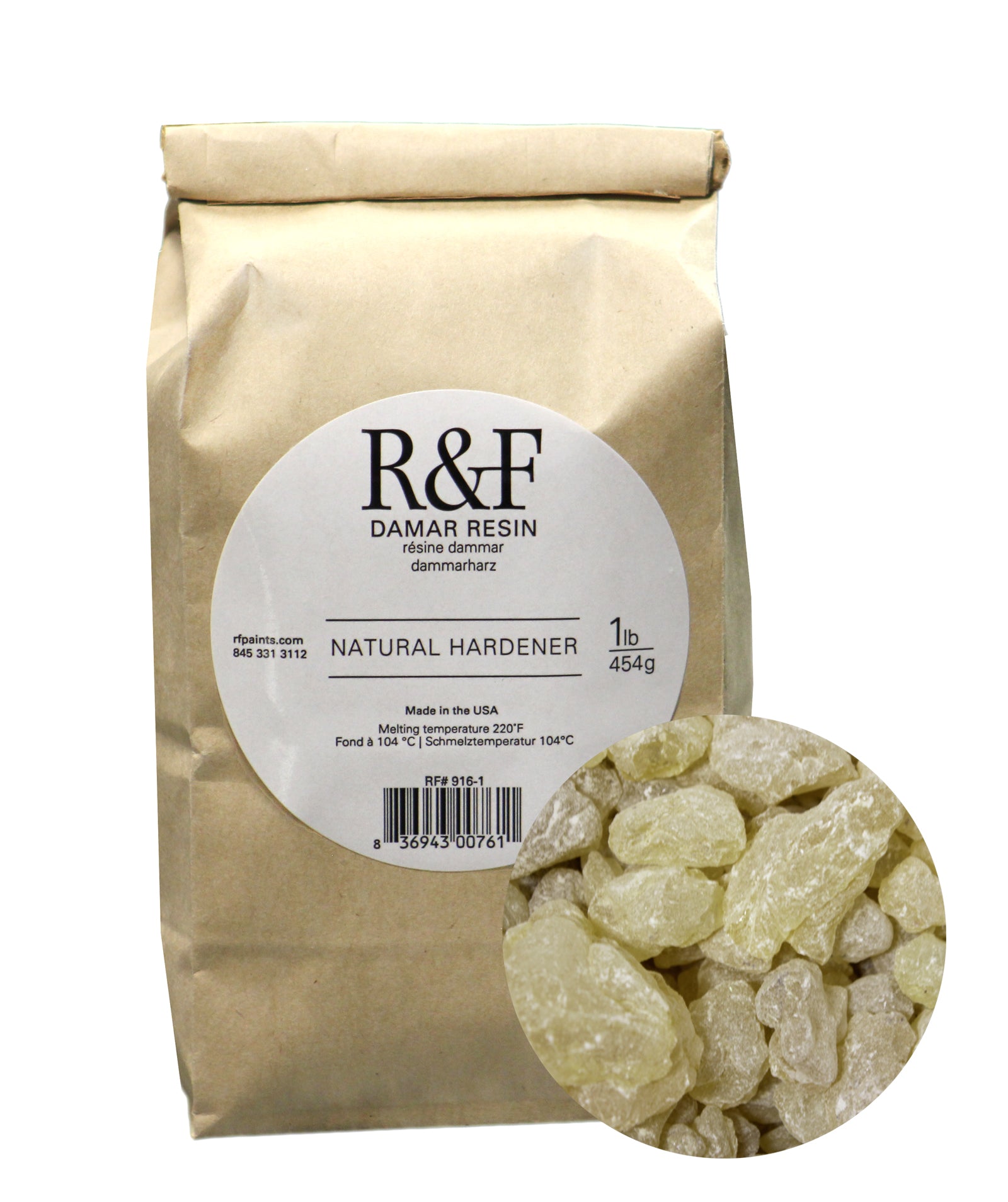 R&F Encaustic Damar Resin Crystals - Natural Hardener 1lb 454g ...