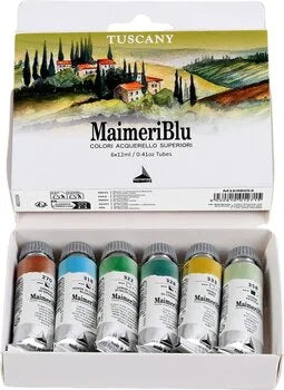 Maimeri Blu Watercolour Set 6 x 12ml Tuscany – theartshop.com.au