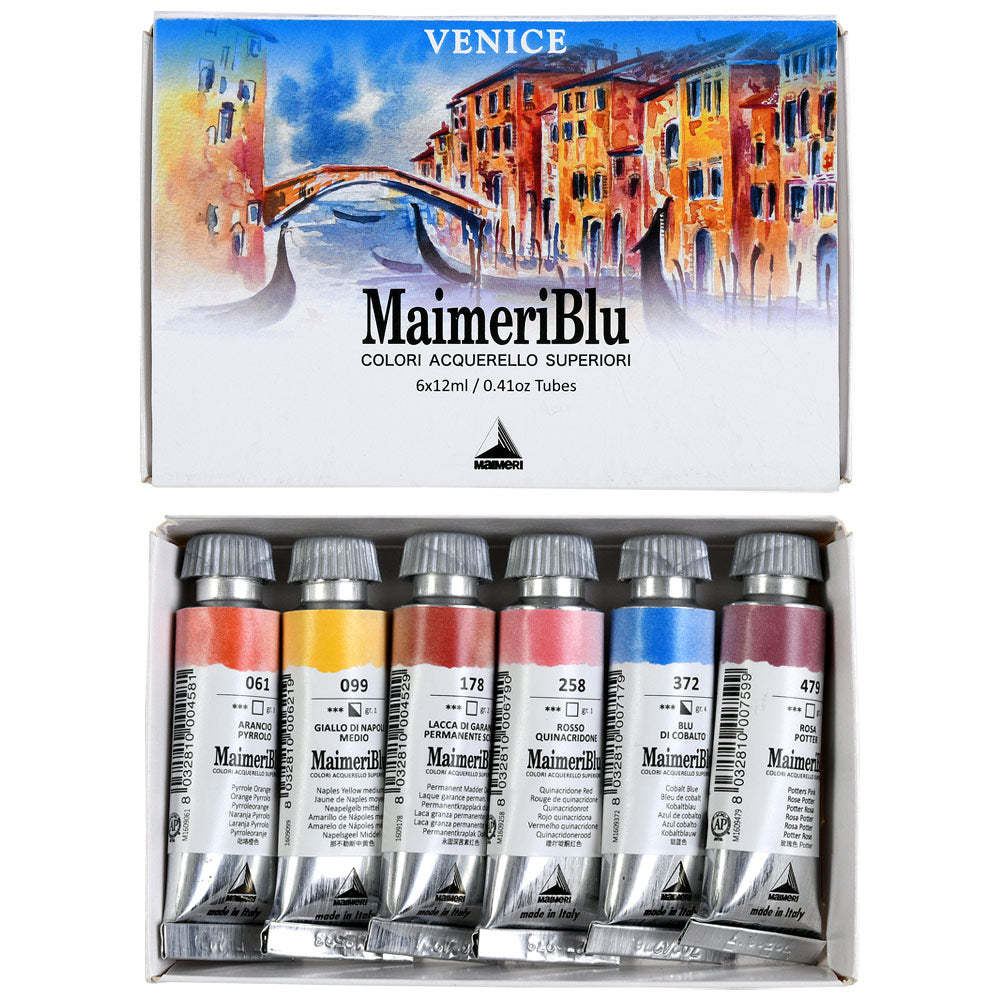 Maimeri Blu Watercolour Set 6 x 12ml Venice – theartshop.com.au
