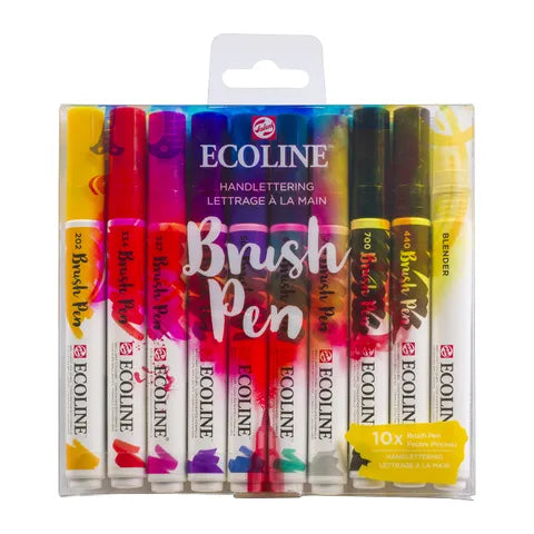 Ecoline Brush Pen Set 10 Hand Lettering – theartshop.com.au
