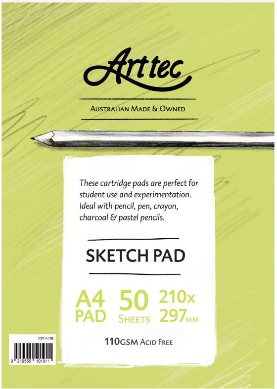 Arttec Cartridge Sketch Pad 110gsm A4 – theartshop.com.au