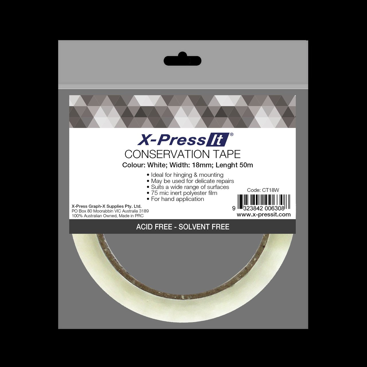 Conservation Tape White 18mm x 50m – theartshop.com.au