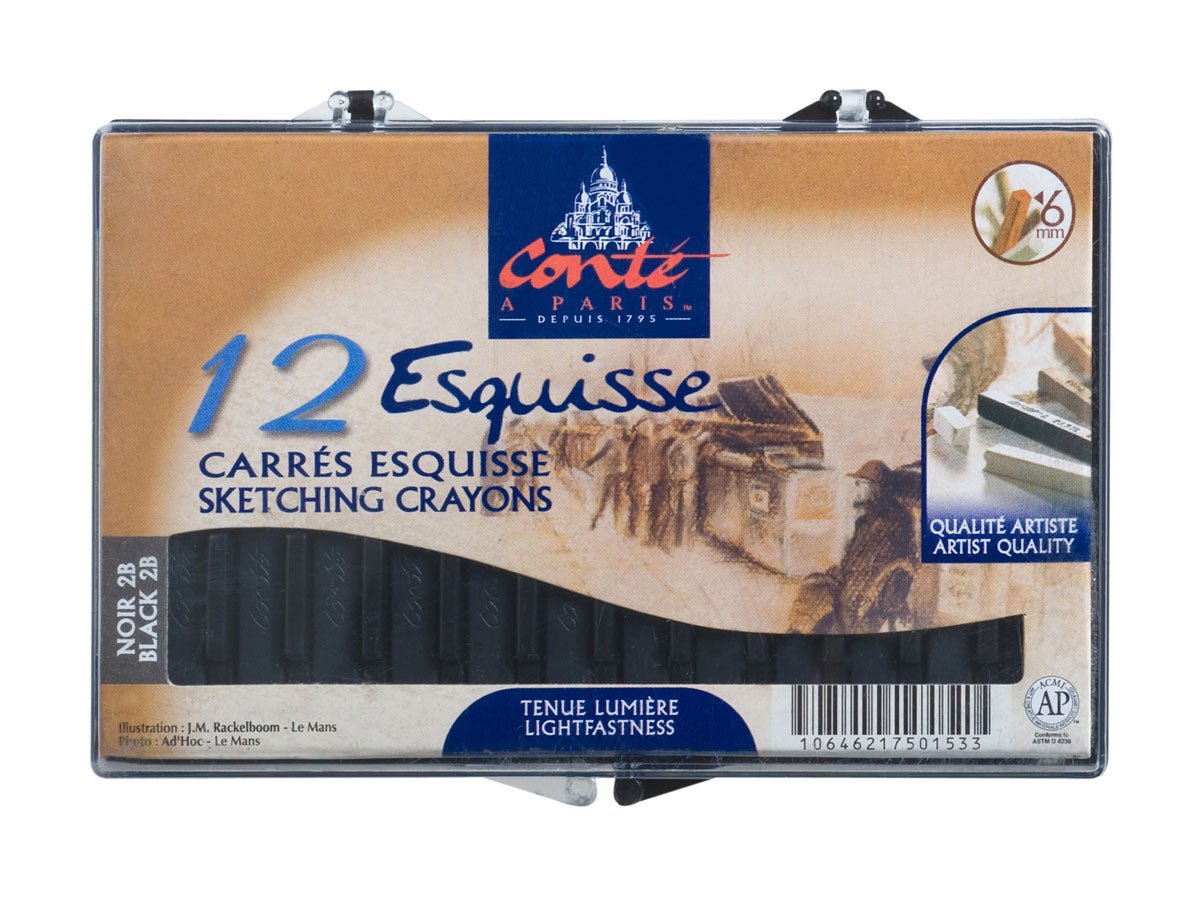 Conte Crayons Black 2B Colours - Set 12 – theartshop.com.au