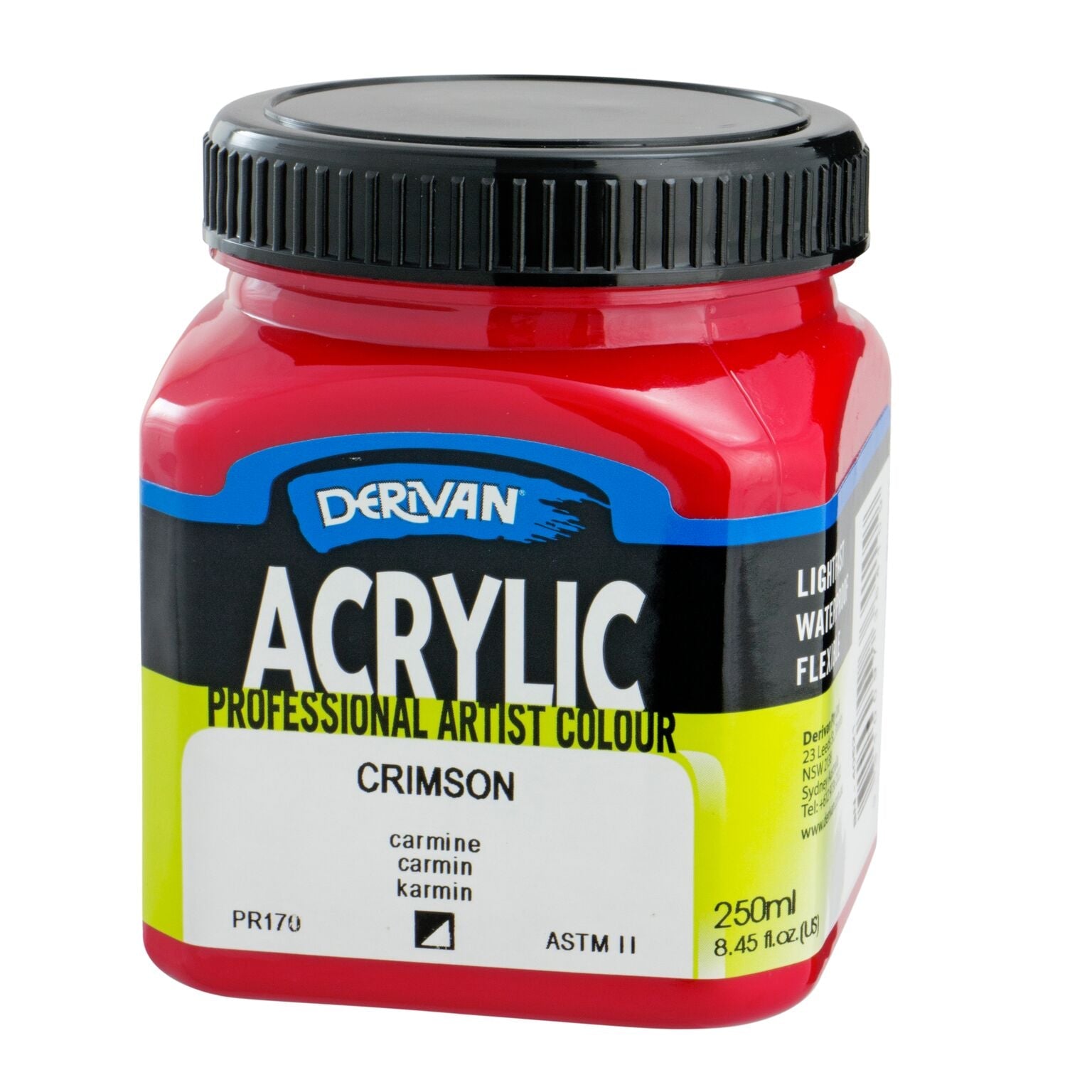 Derivan Artists Acrylic 250ml Crimson – theartshop.com.au