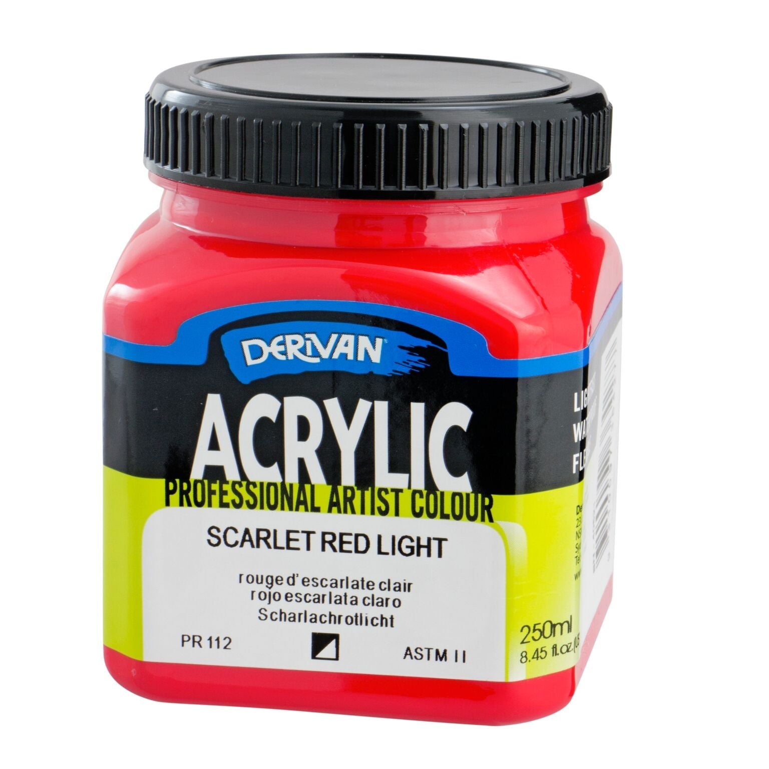Derivan Artists Acrylic 250ml Scarlet Red Light – theartshop.com.au