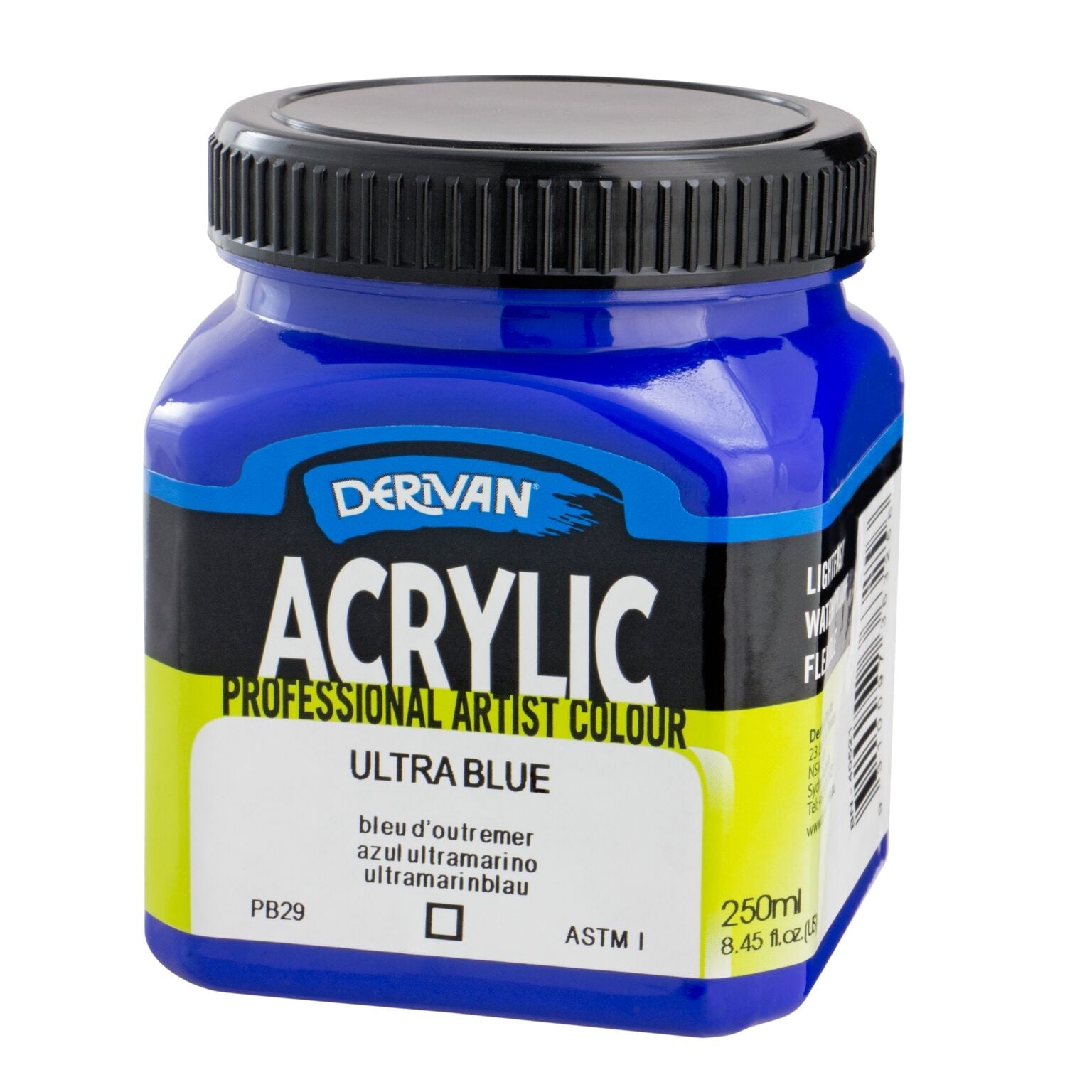 Derivan Artists Acrylic 250ml Ultramarine Blue – theartshop.com.au