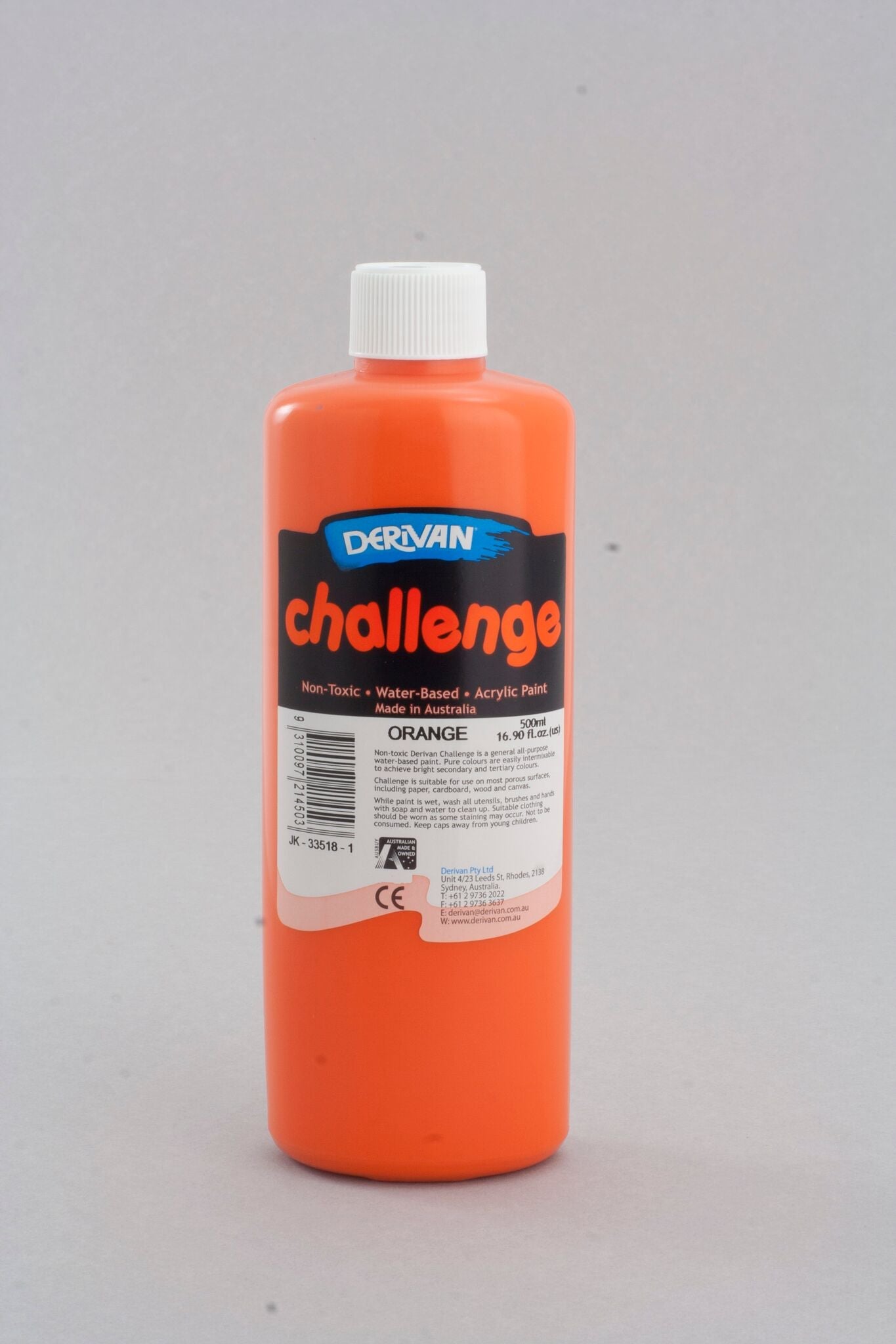 Derivan Challenge 500ml Orange – theartshop.com.au