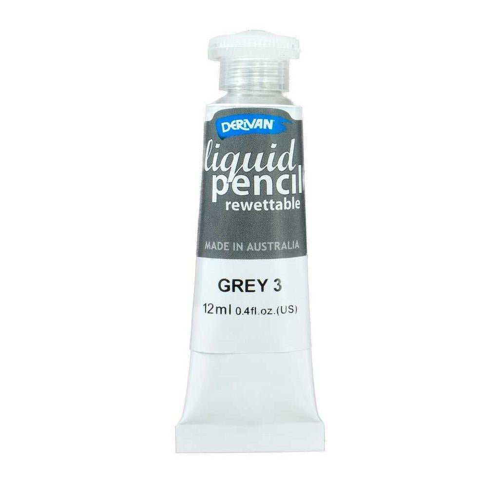 Derivan Liquid Pencil 50ml Rewettable Grey 3 – theartshop.com.au