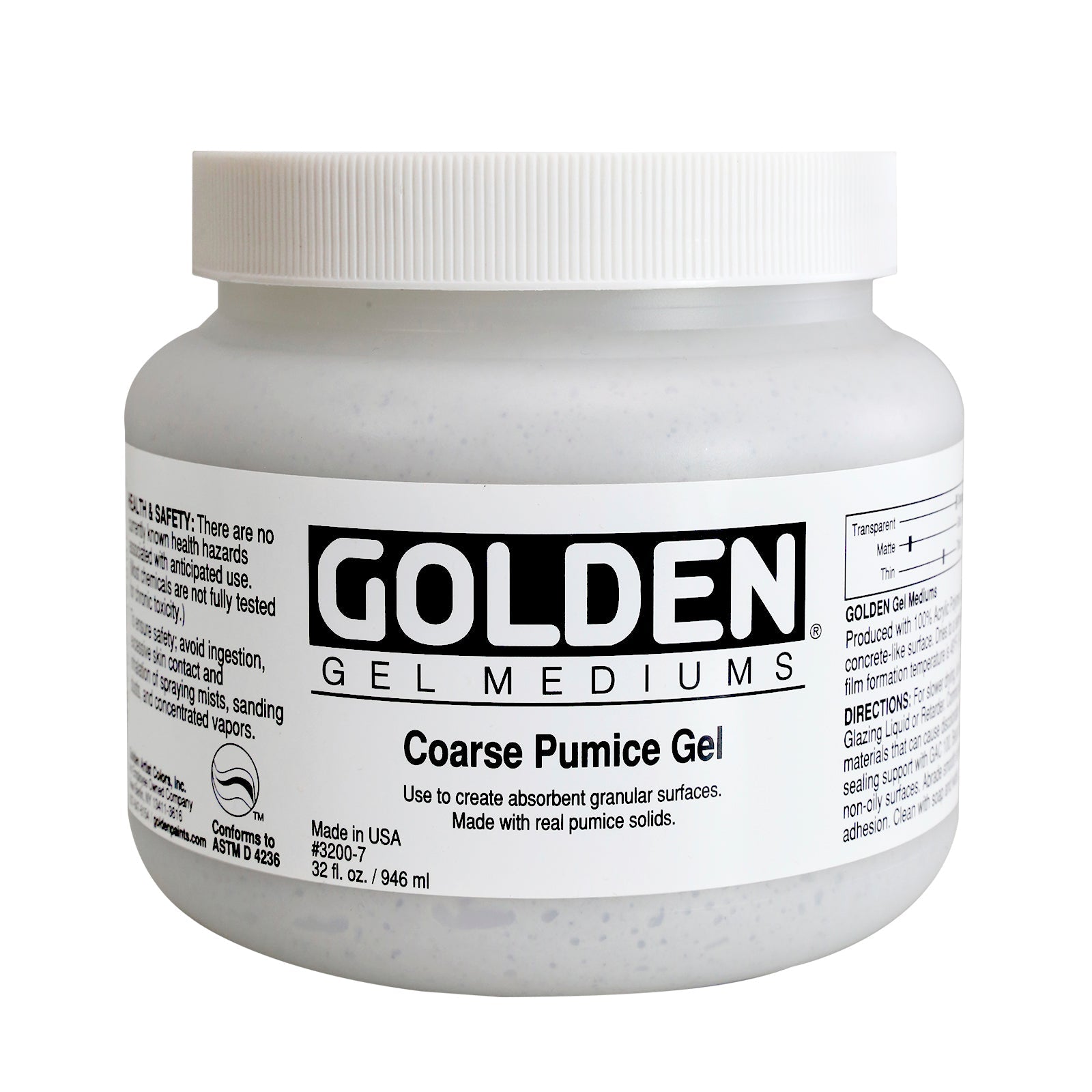 Golden Coarse Pumice Gel 946ml – theartshop.com.au