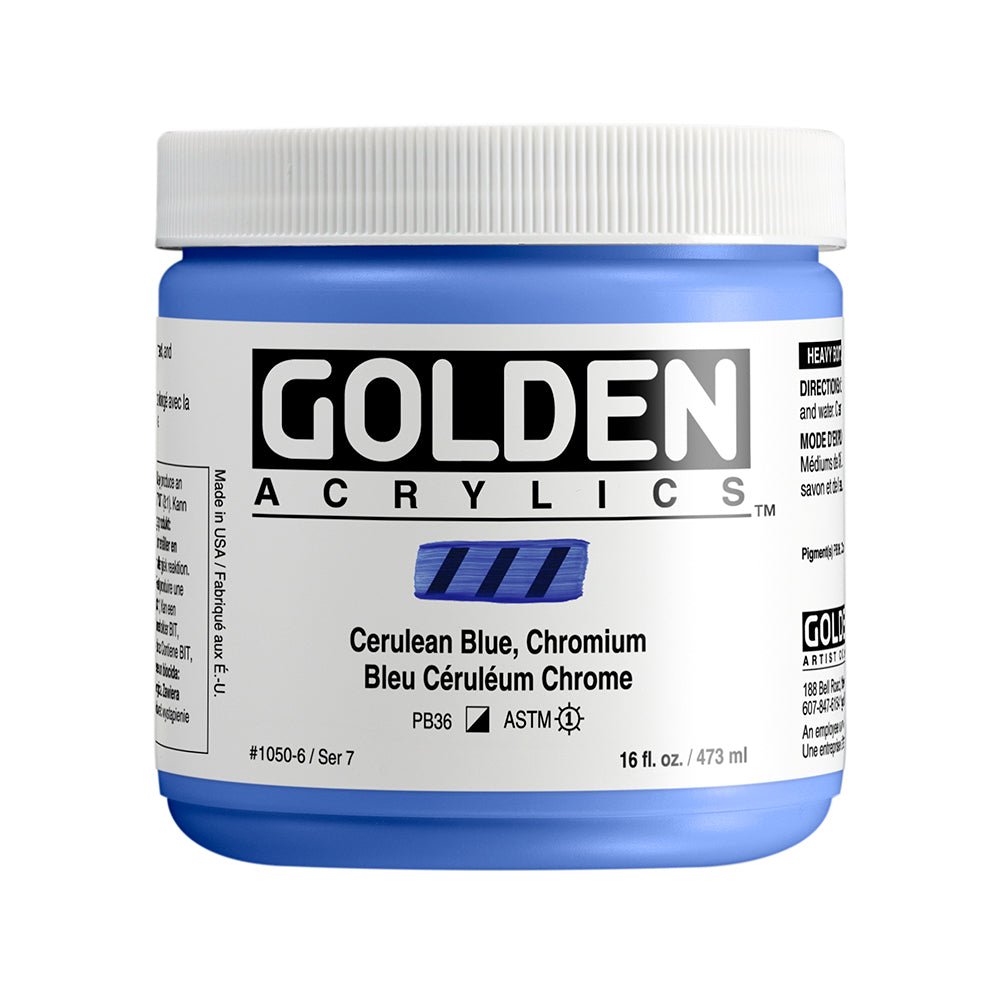 Golden Heavy Body Acrylic 473ml Cerulean Blue Chromium – theartshop.com.au