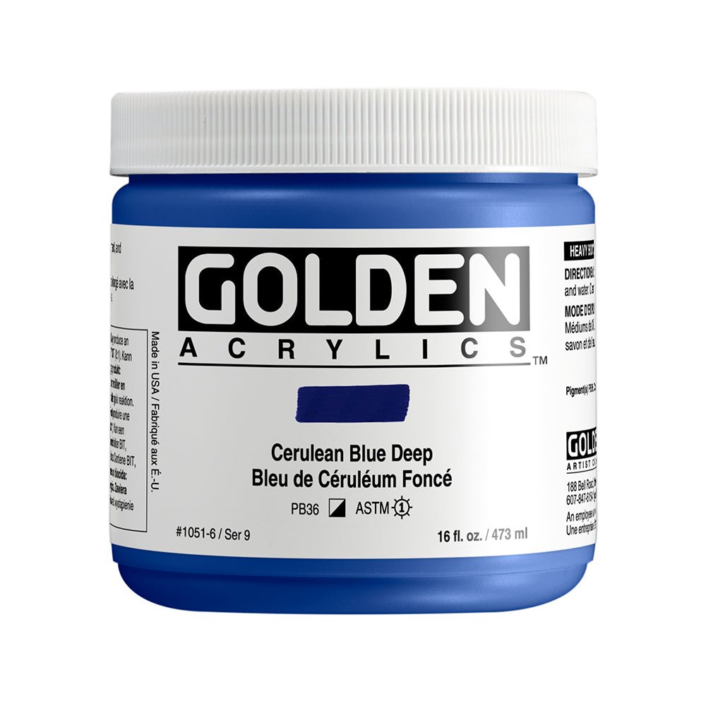Golden Heavy Body Acrylic 473ml Cerulean Blue Deep – theartshop.com.au