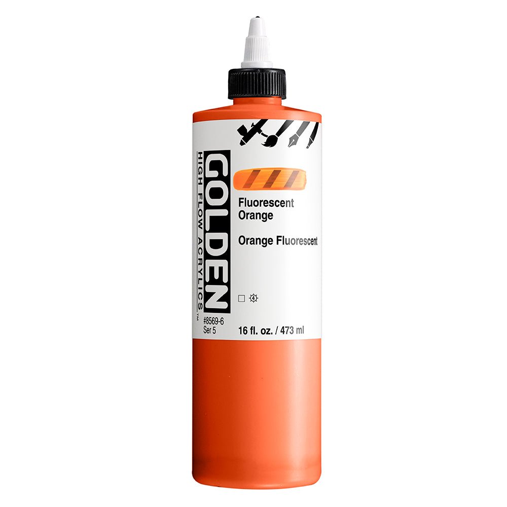 Golden Hi Flow Acrylic 473ml Fluorescent Orange – theartshop.com.au
