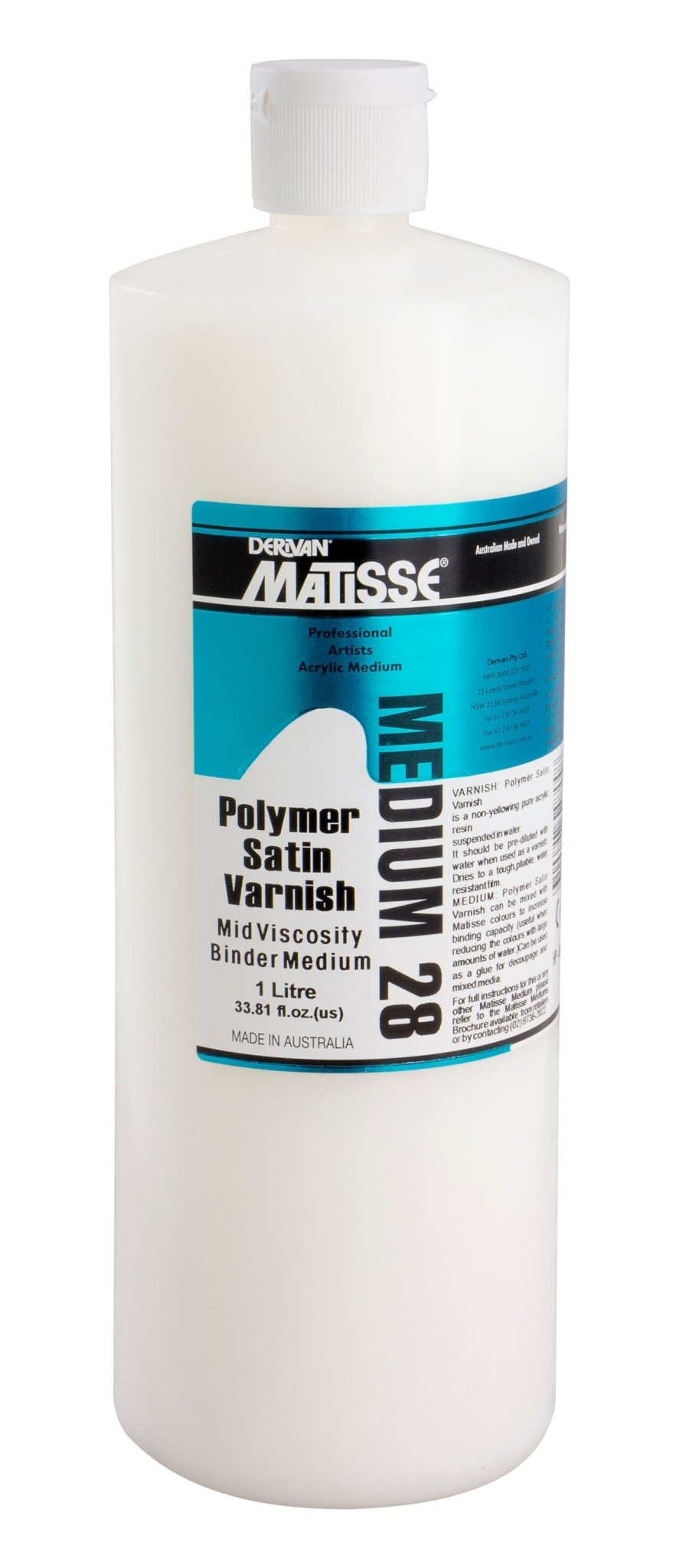 Matisse Polymer Satin Varnish 1 Litre – theartshop.com.au